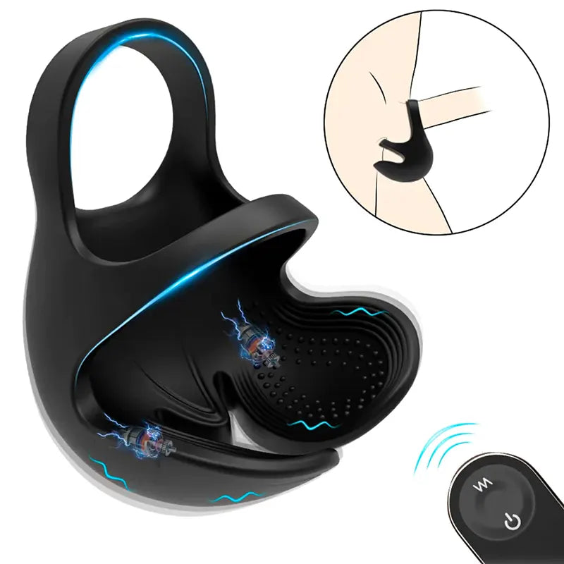 Cock Ring 2 In 1 Testicle Penis Vibration Remote Waterproof Xspacecup